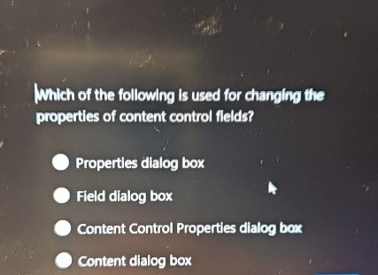 Solved Which of the following is used for changing the | Chegg.com
