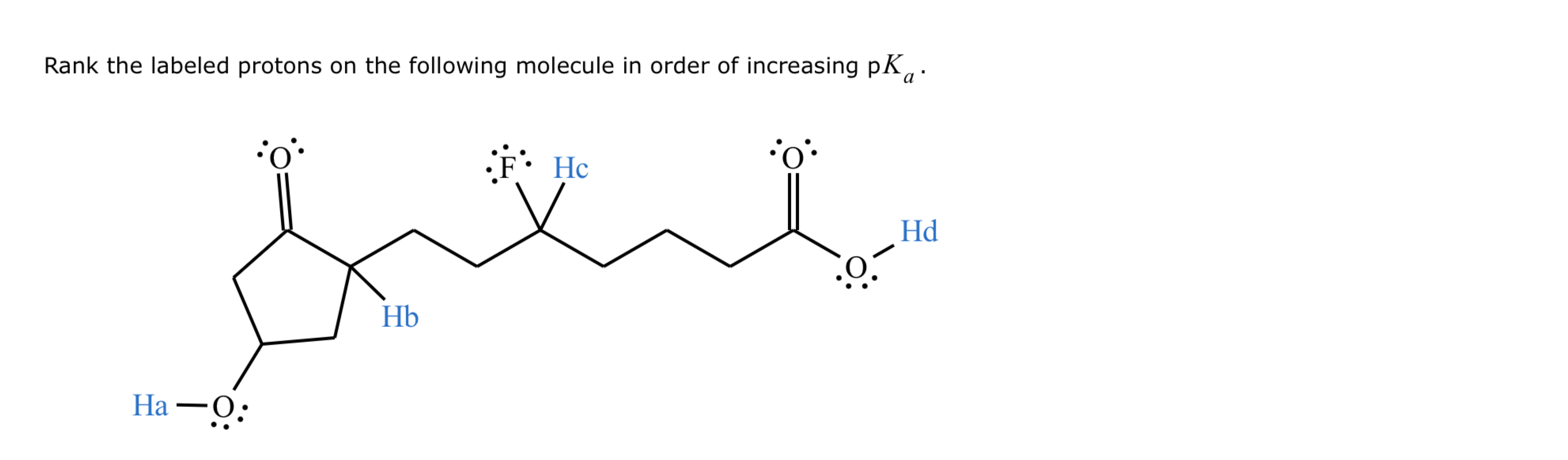 Solved Rank the labeled protons on the following molecule in | Chegg.com