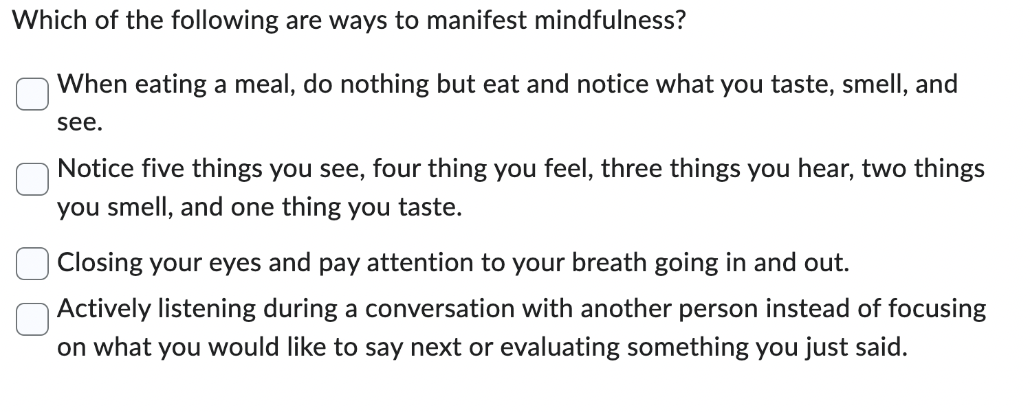 Solved Which of the following are ways to manifest | Chegg.com