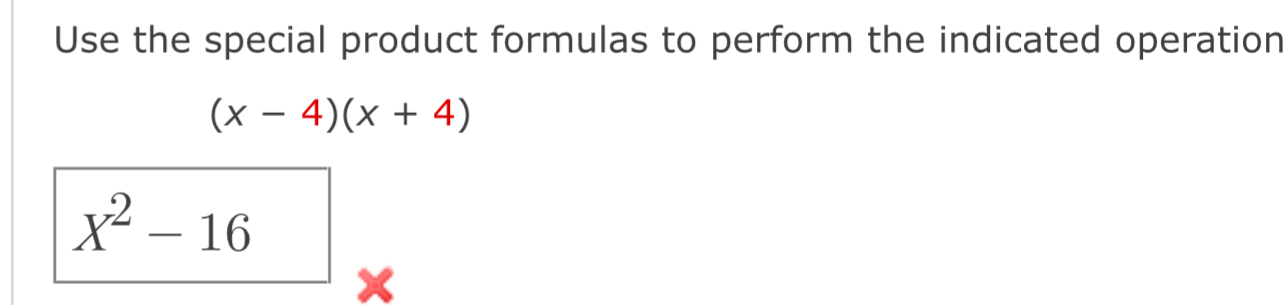 Solved Use the special product formulas to perform the | Chegg.com