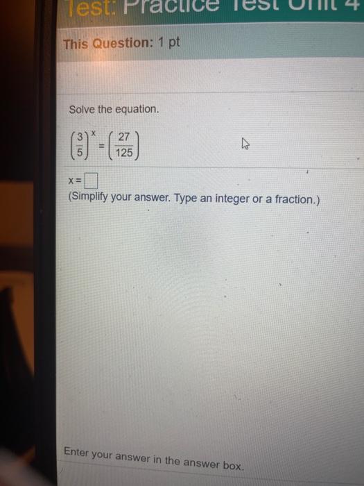 Solved Test. Pra 4 This Question: 1 pt Solve the equation. | Chegg.com