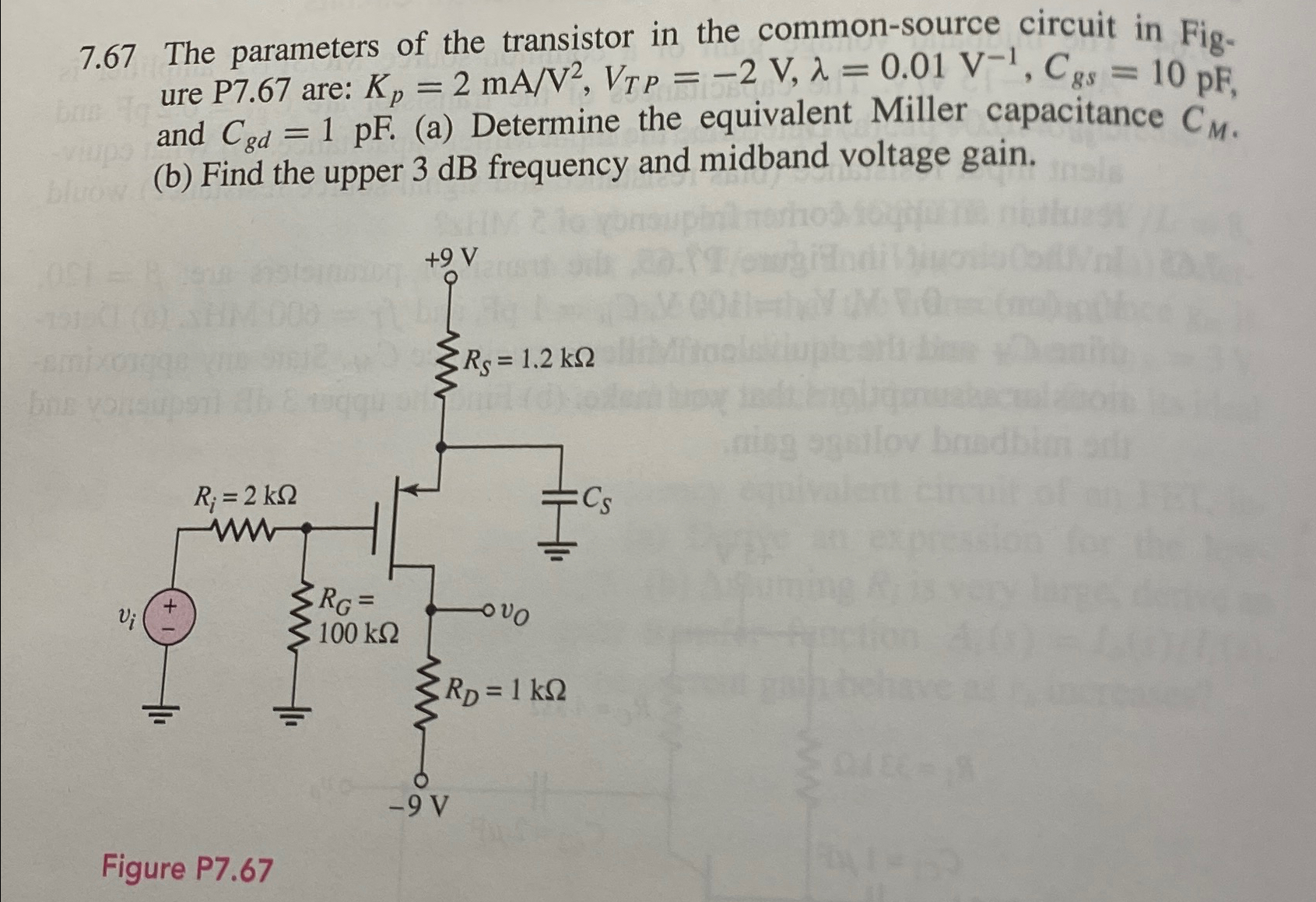 7.67 ﻿The parameters of the transistor in the | Chegg.com