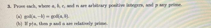 Solved 3. Prove each, where a, b, c, and n are arbitrary | Chegg.com