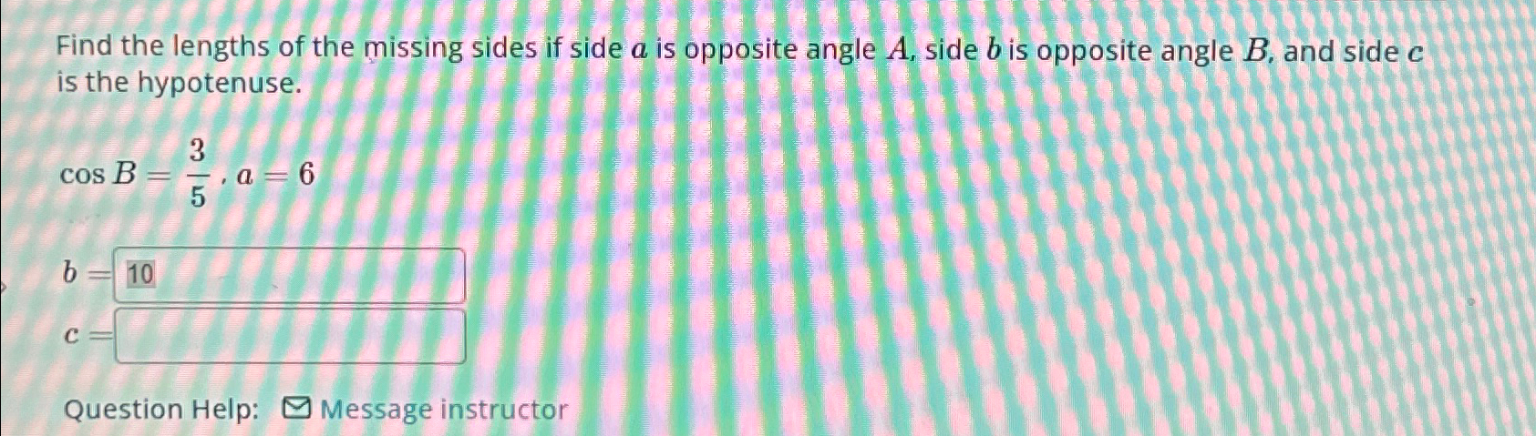 Solved Find the lengths of the missing sides if side a ﻿is | Chegg.com