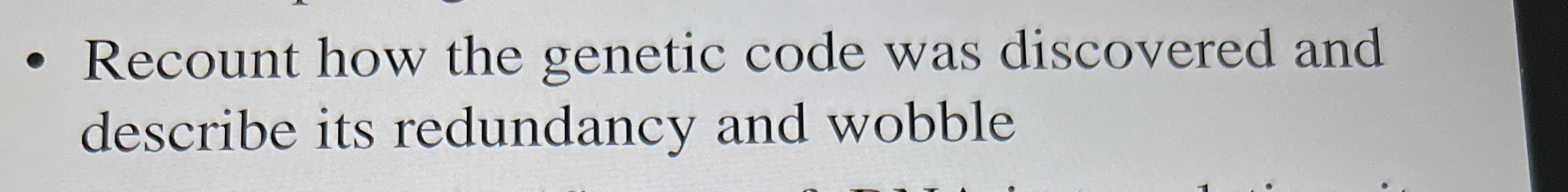 Solved Recount how the genetic code was discovered and | Chegg.com