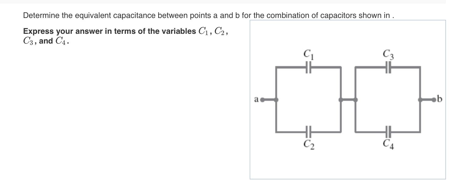 Solved Determine the equivalent capacitance between points a | Chegg.com