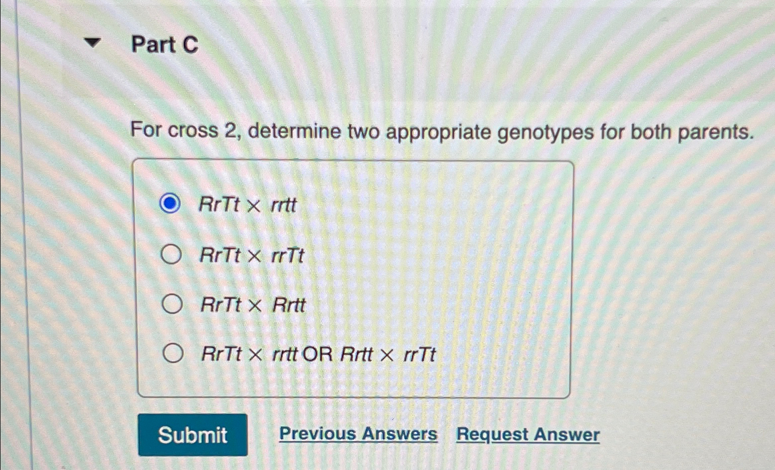 Solved Part CFor cross 2, ﻿determine two appropriate | Chegg.com