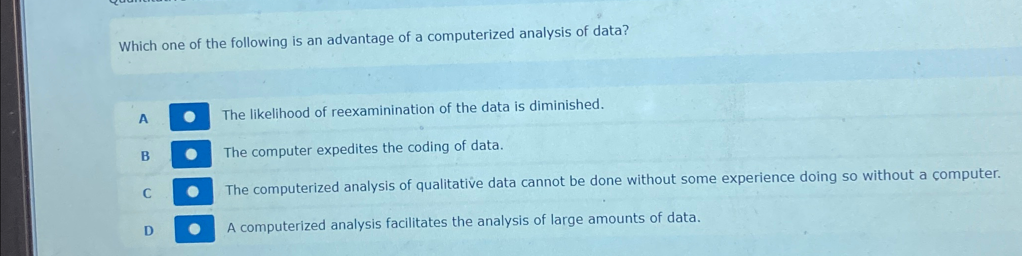 Solved Which one of the following is an advantage of a | Chegg.com