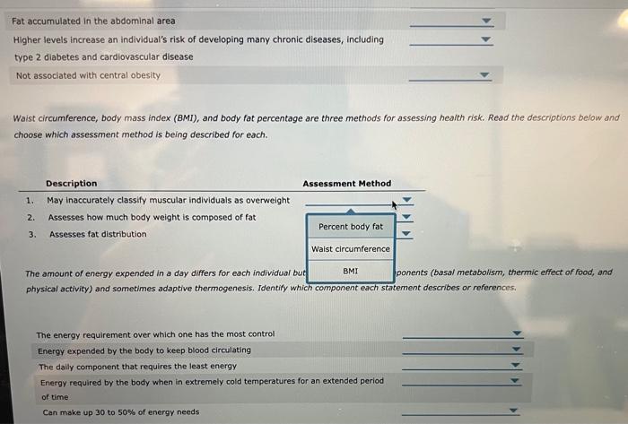 Solved A closer look-Health consequences of excess body fat | Chegg.com