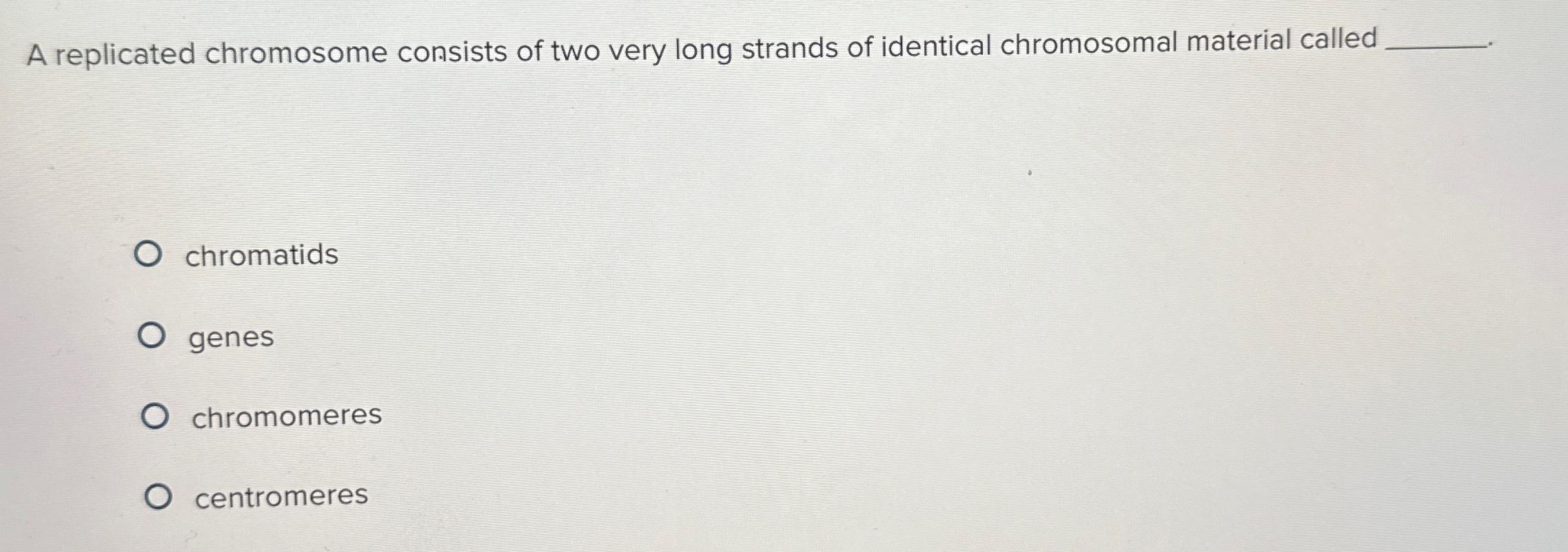Solved A replicated chromosome consists of two very long | Chegg.com