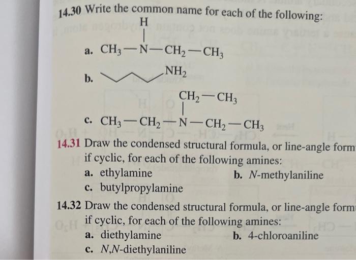 Solved 14.30 Write the common name for each of the | Chegg.com