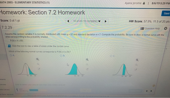 Solved MATH 2003 - ELEMENTARY STATISTICS (1) Ayana Jerome : | Chegg.com