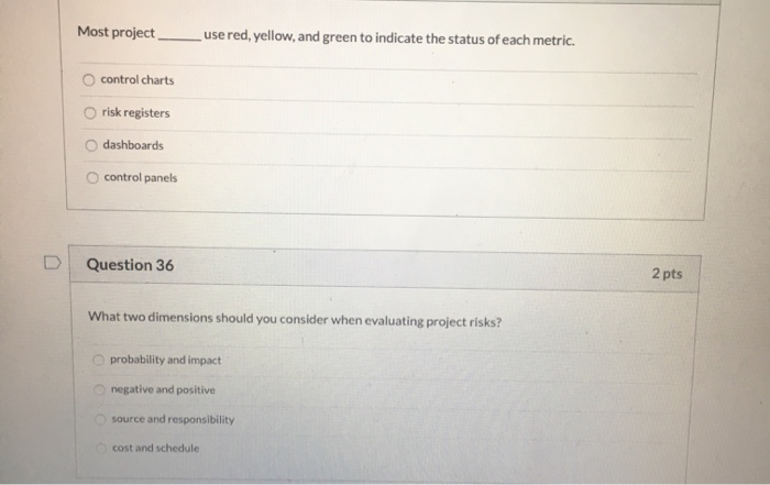 Solved Most project _use red, yellow, and green to indicate | Chegg.com