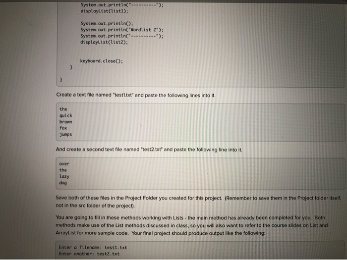 Solved You will be writing some methods that will give you | Chegg.com