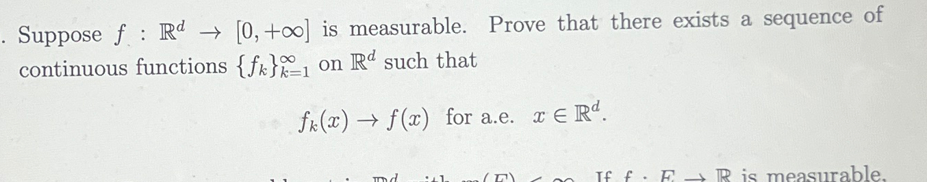 Solved Suppose f:Rd→[0,+∞] ﻿is measurable. Prove that there | Chegg.com