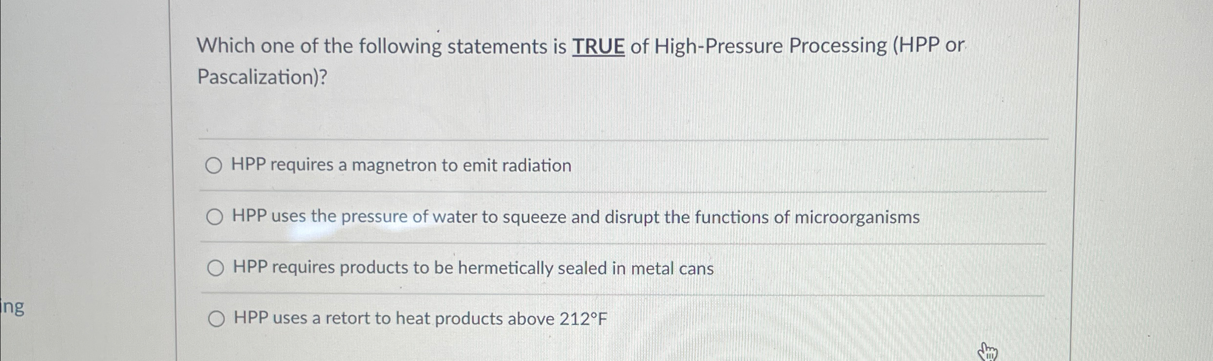 Solved Which one of the following statements is TRUE of | Chegg.com