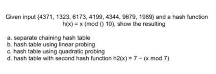 Solved Given input (4371, 1323, 6173, 4199, 4344, 9679, | Chegg.com