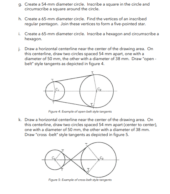 ONLY ANSWER G g. ﻿Create a 54-mm diameter circle. | Chegg.com