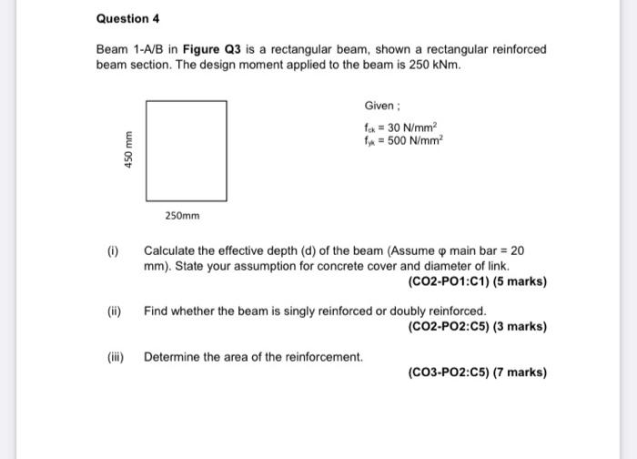 Solved Beam 1-A/B in Figure Q3 is a rectangular beam, shown | Chegg.com