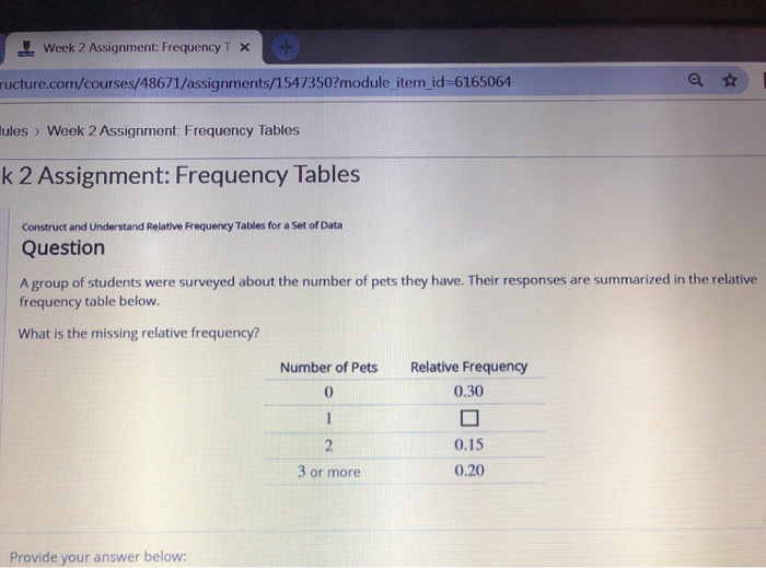 Solved Week 2 Assignment: Frequency T X | Chegg.com