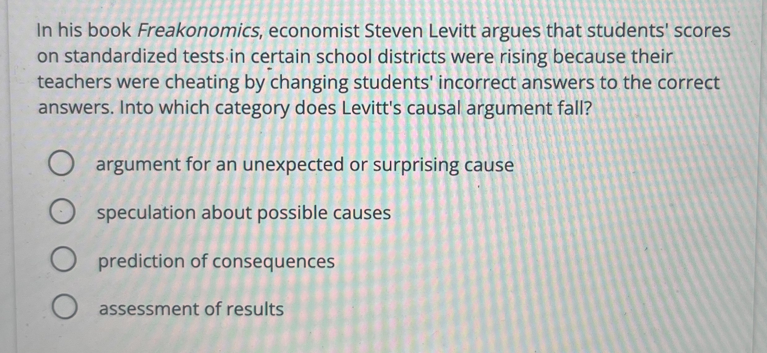 Solved In his book Freakonomics, economist Steven Levitt | Chegg.com