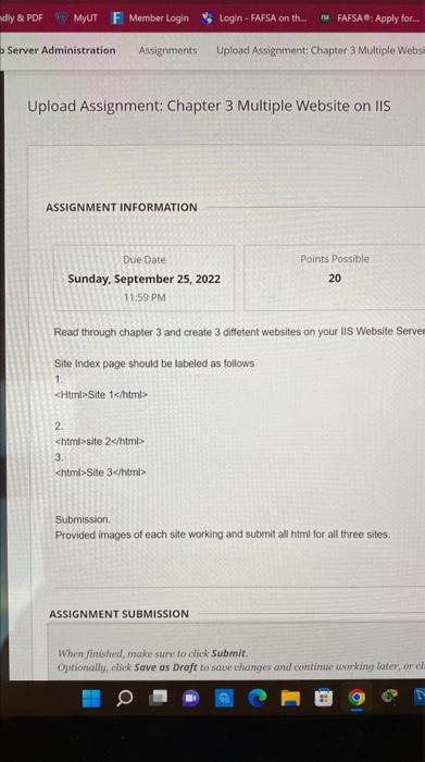 Solved Upload Assignment: Chapter 3 Multiple Website on IIS | Chegg.com