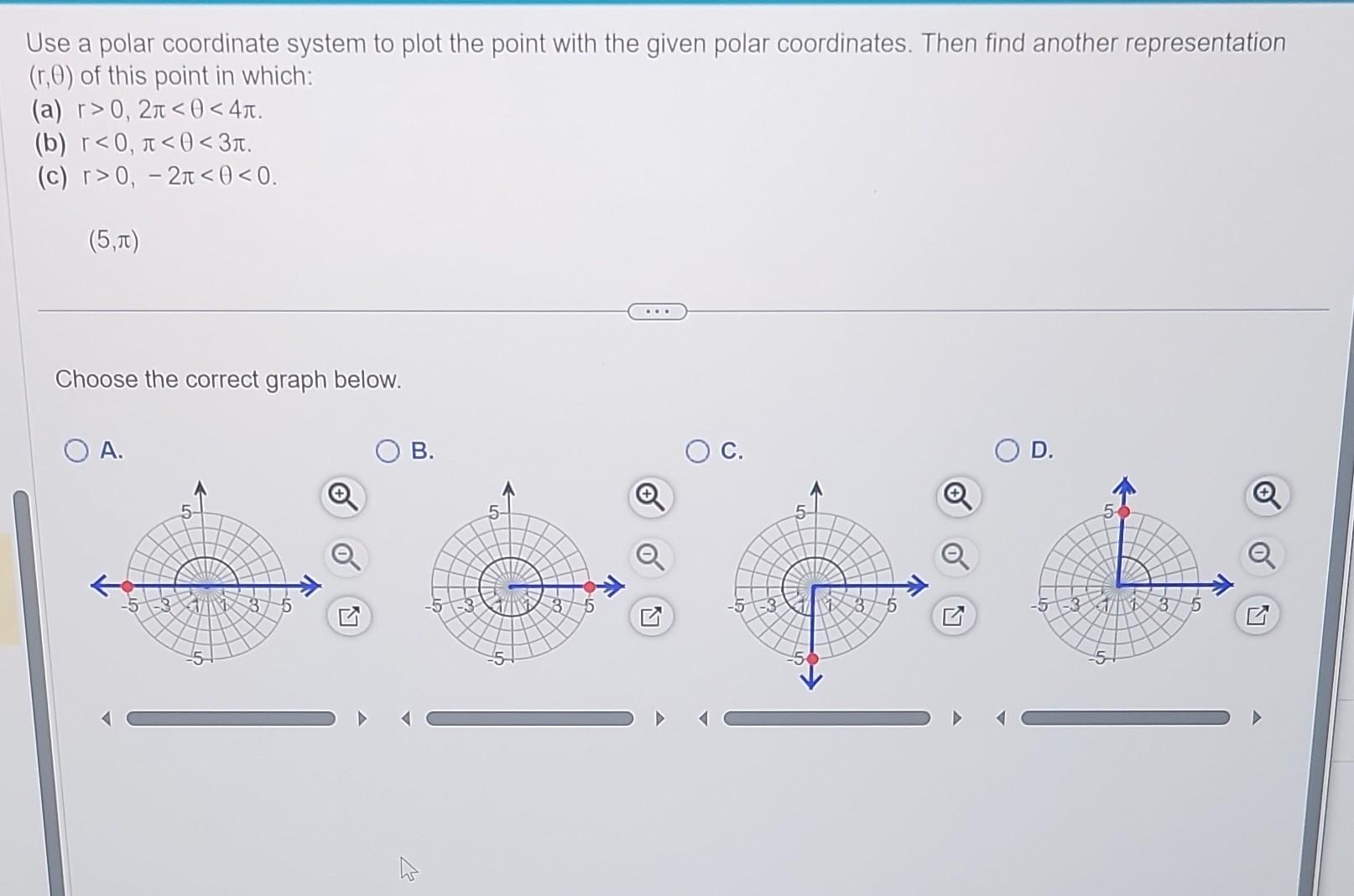 Solved Use a polar coordinate system to plot the point with | Chegg.com