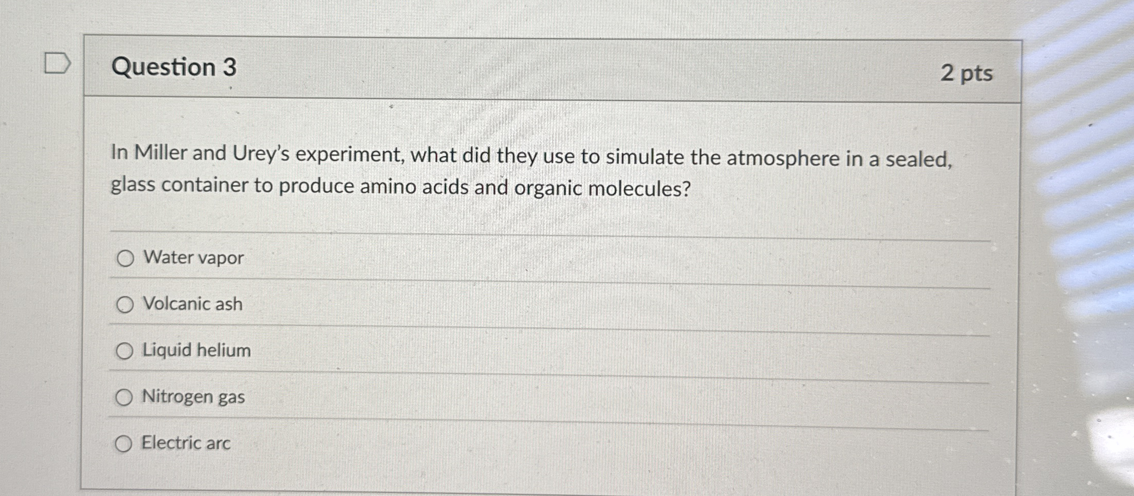 Solved Question 32 ﻿ptsIn Miller and Urey's experiment, what | Chegg.com