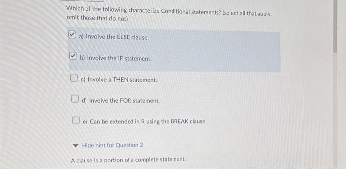 Solved Which of the following define or characterize an | Chegg.com