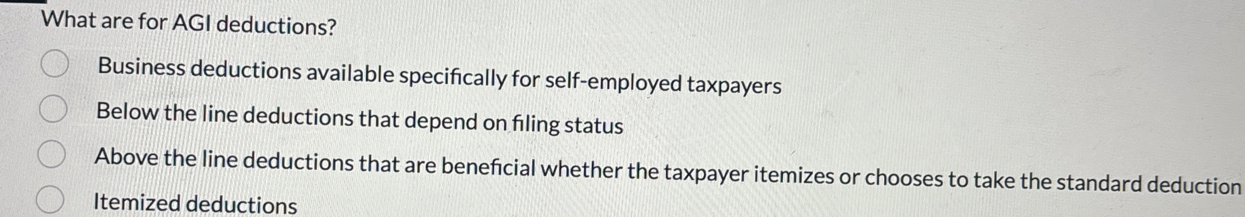 Solved What are for AGI deductions?Business deductions | Chegg.com