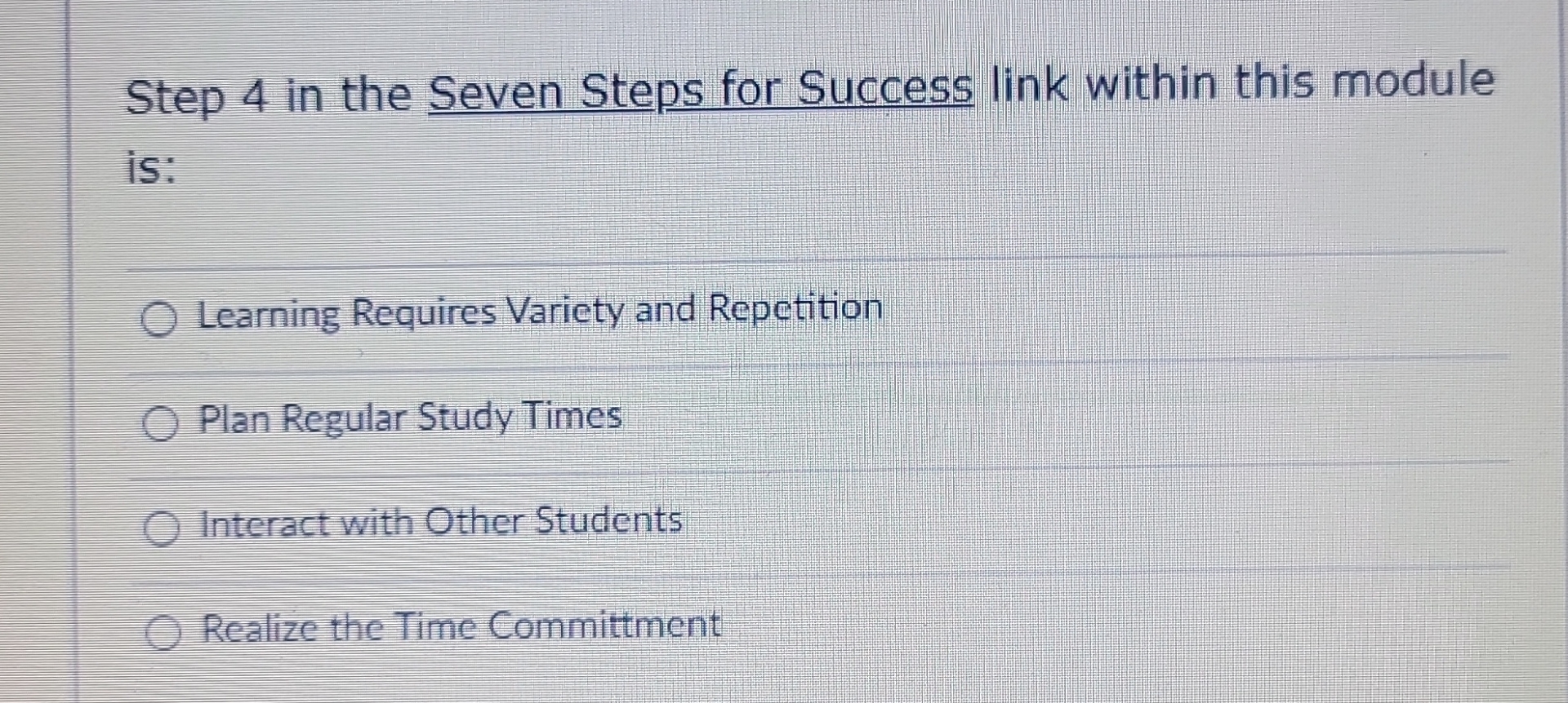 Solved Step 4 ﻿in the Seven Steps for Success link within | Chegg.com