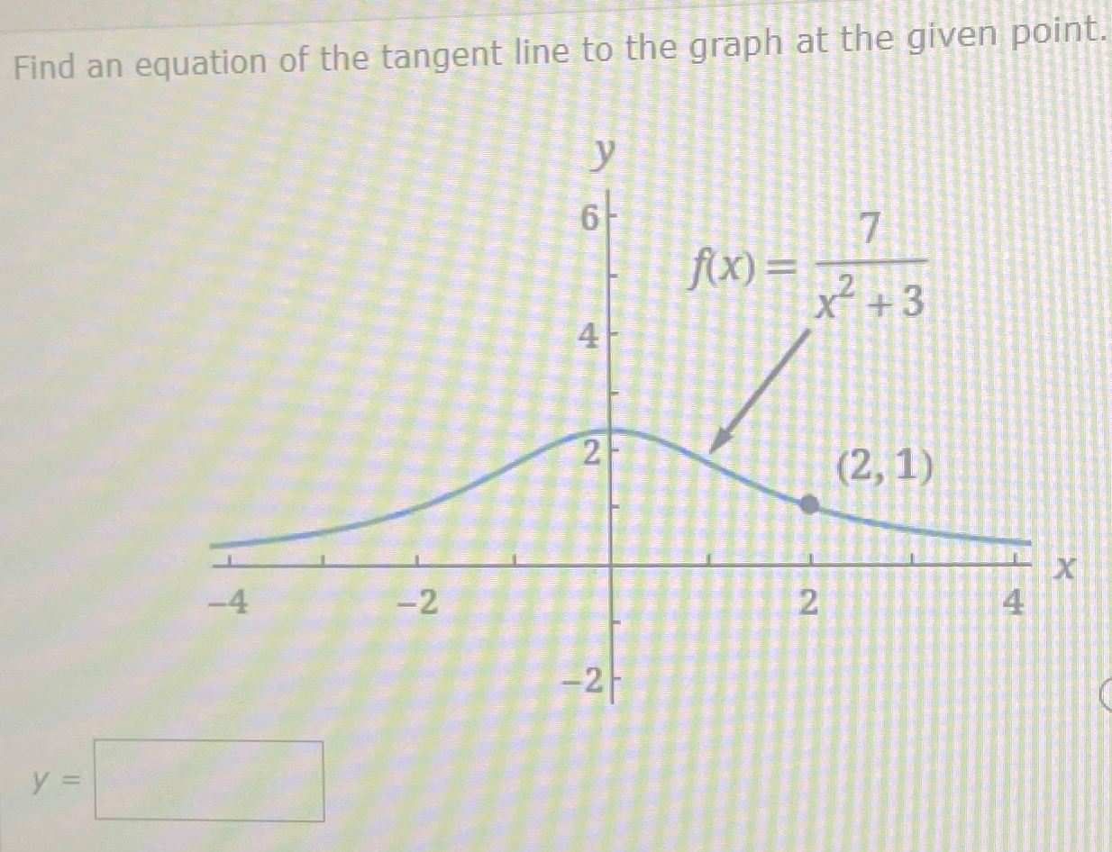 Solved Find an equation of the tangent line to the graph at | Chegg.com