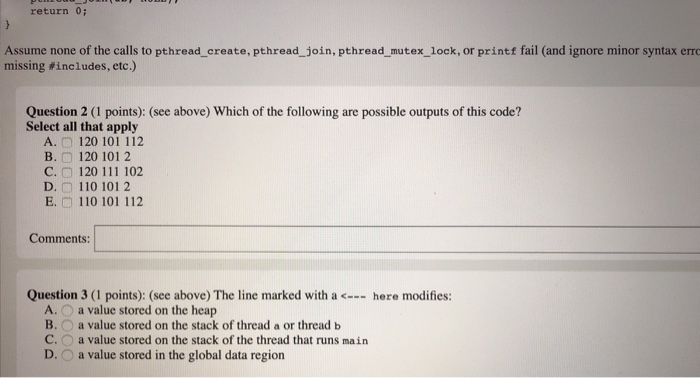 Solved Consider the following C program that uses the POSIX | Chegg.com