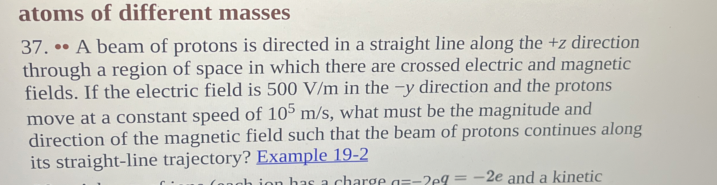Solved atoms of different masses37. * ﻿A beam of protons is | Chegg.com