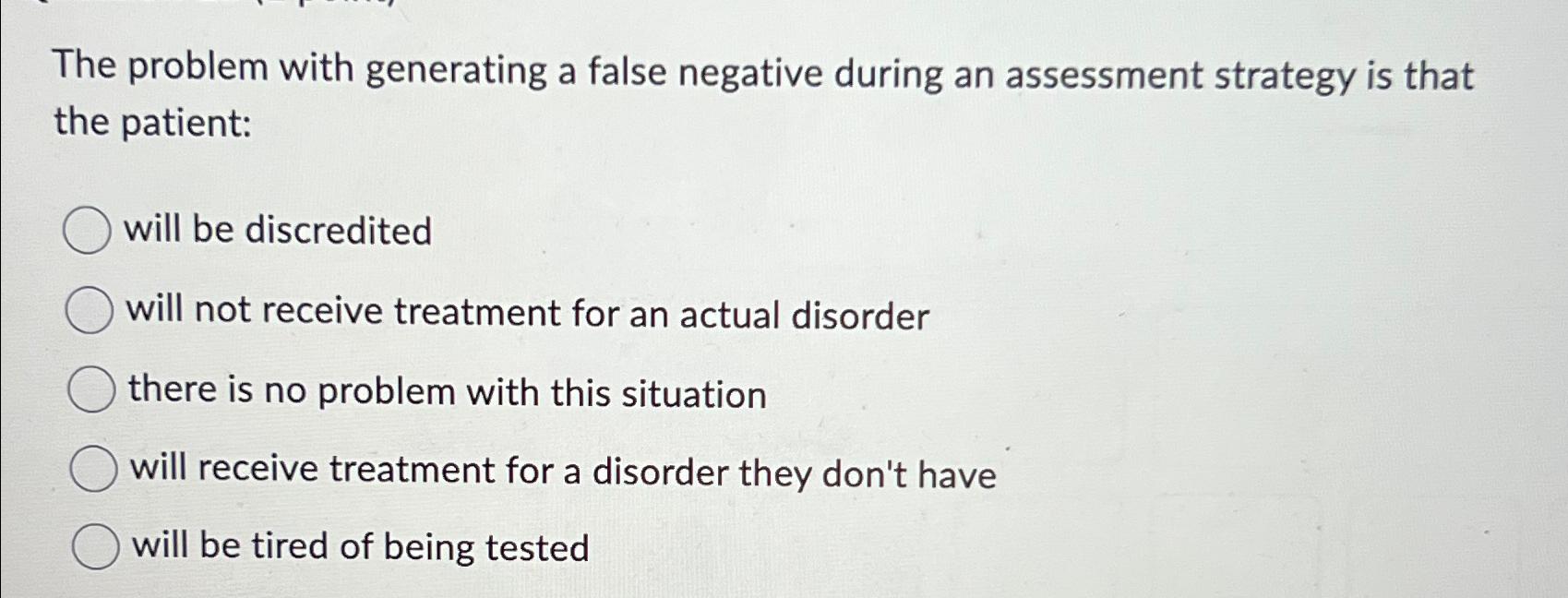 Solved The problem with generating a false negative during | Chegg.com