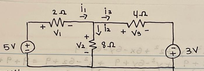 Solved Find: v1, v2, v3, i1, i2, i3 using ohm's law, | Chegg.com