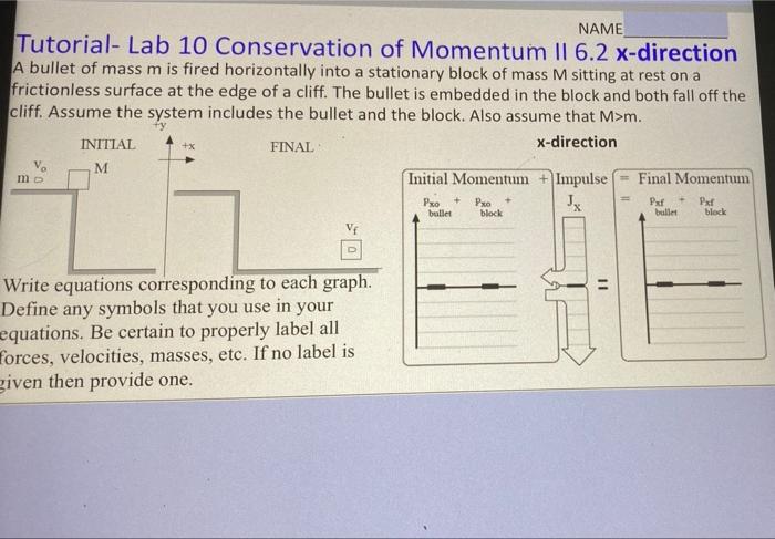 Solved NAME Tutorial- Lab 10 Conservation of Momentum 11 6.2 | Chegg.com