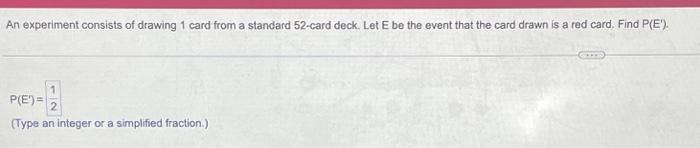 Solved An experiment consists of drawing 1 card from a | Chegg.com