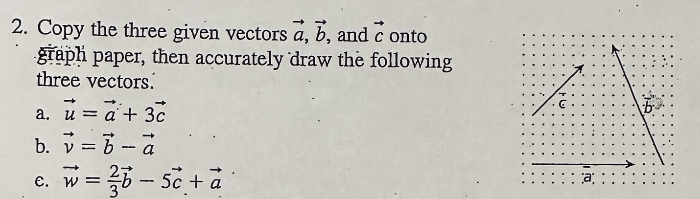 Copy The Three Given Vectors Vec A Vec B and