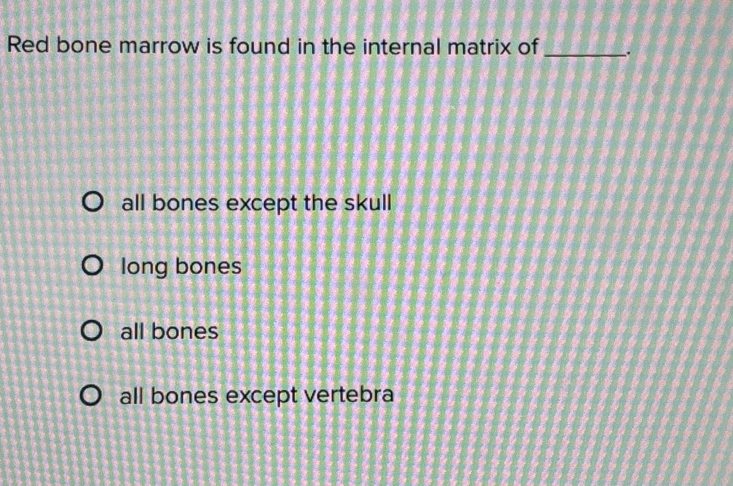 Solved Red bone marrow is found in the internal matrix ofall | Chegg.com