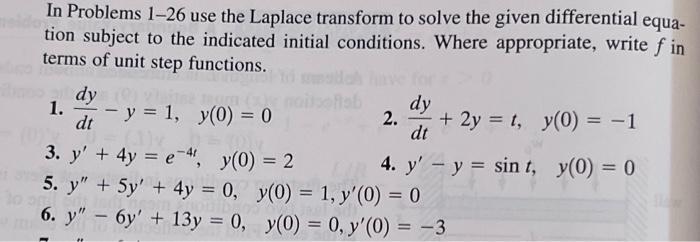 Solved solve differential equation problem 3, the second | Chegg.com