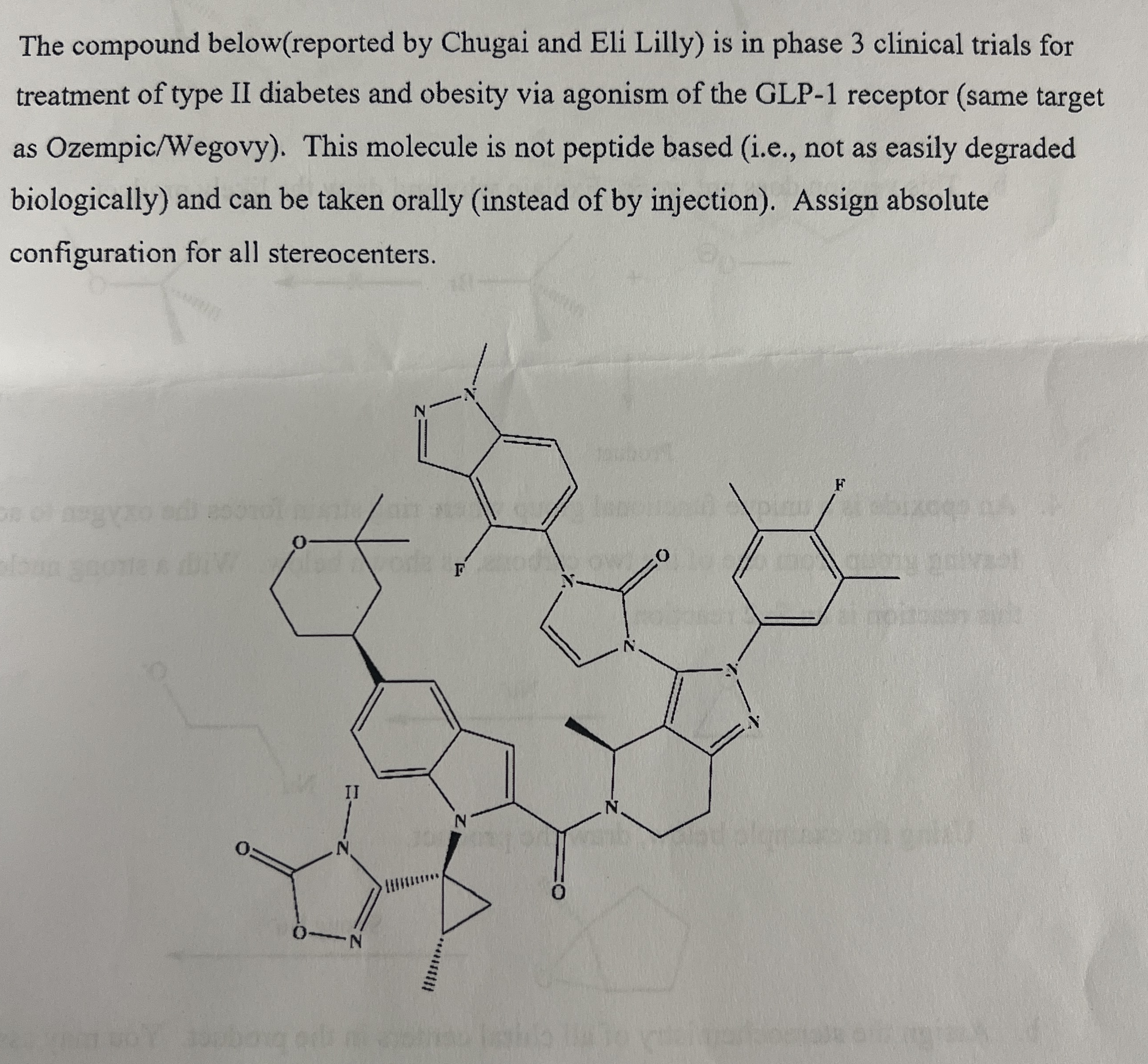 The compound below(reported by Chugai and Eli Lilly) | Chegg.com