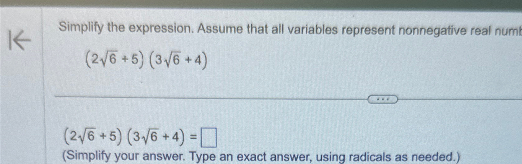 Solved Simplify the expression. Assume that all variables | Chegg.com
