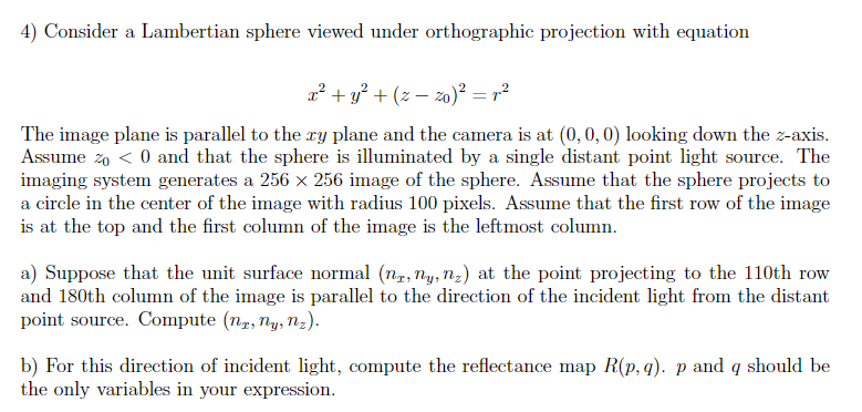 Solved Consider a Lambertian sphere viewed under | Chegg.com