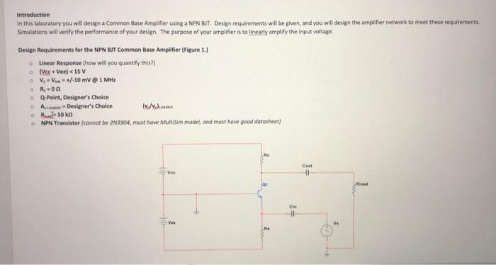 Solved Introduction In This Taboratory You Will Design A