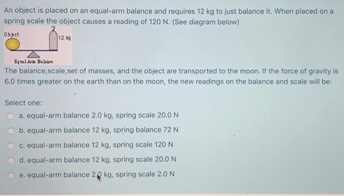 Solved An object is placed on an equal-arm balance and | Chegg.com