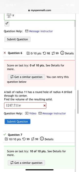 Solved myopenmath.com 21 Question Help: Message instructor | Chegg.com