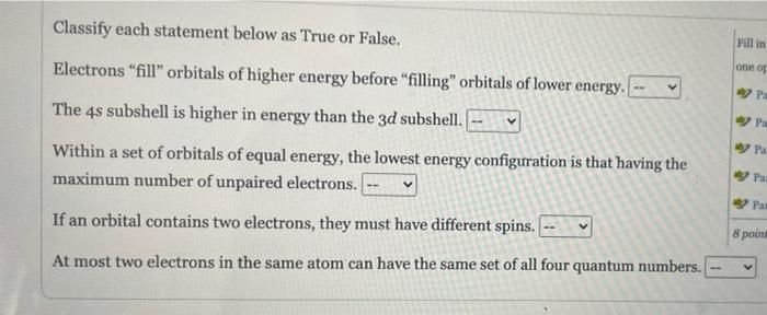 Solved For each subshell below, enter: the values of the | Chegg.com