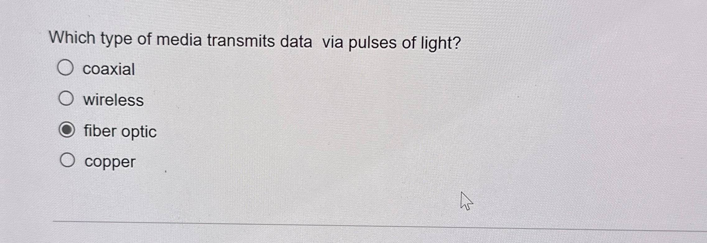 Solved Which type of media transmits data via pulses of | Chegg.com