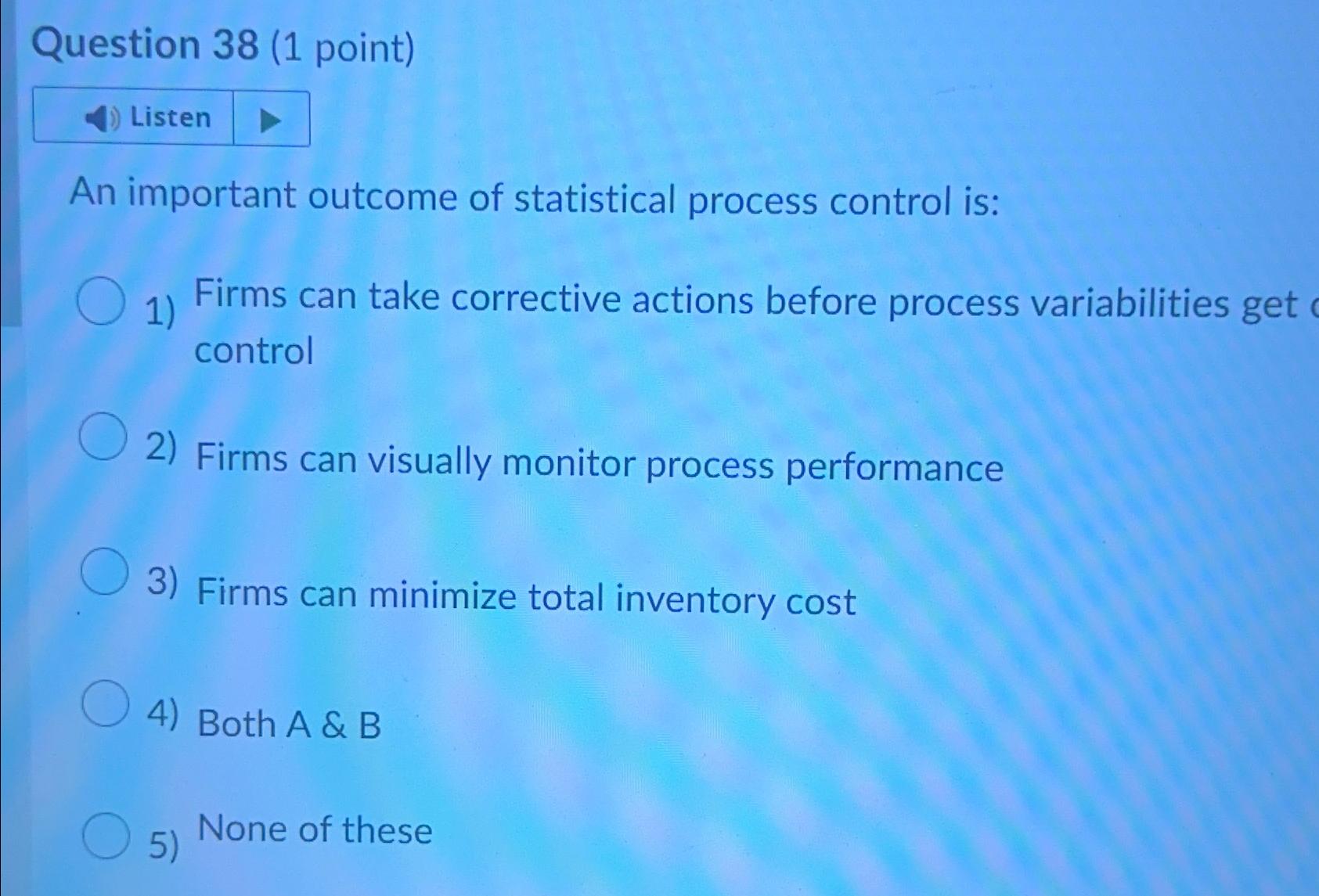 Solved Question 38 (1 ﻿point)ListenAn important outcome of | Chegg.com